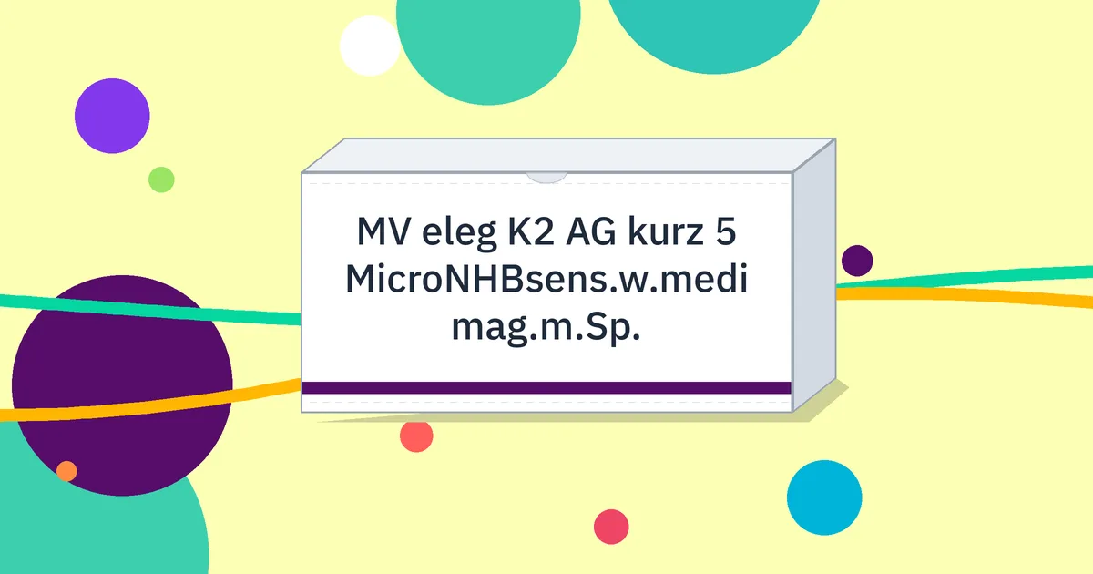 Symbolbild: Packung mit der Aufschrift MV eleg K2 AG kurz 5 MicroNHBsens.w.medi mag.m.Sp. (PZN 15711190) – Verfügbarkeit und Bezug in Apotheken in Frankfurt am Main