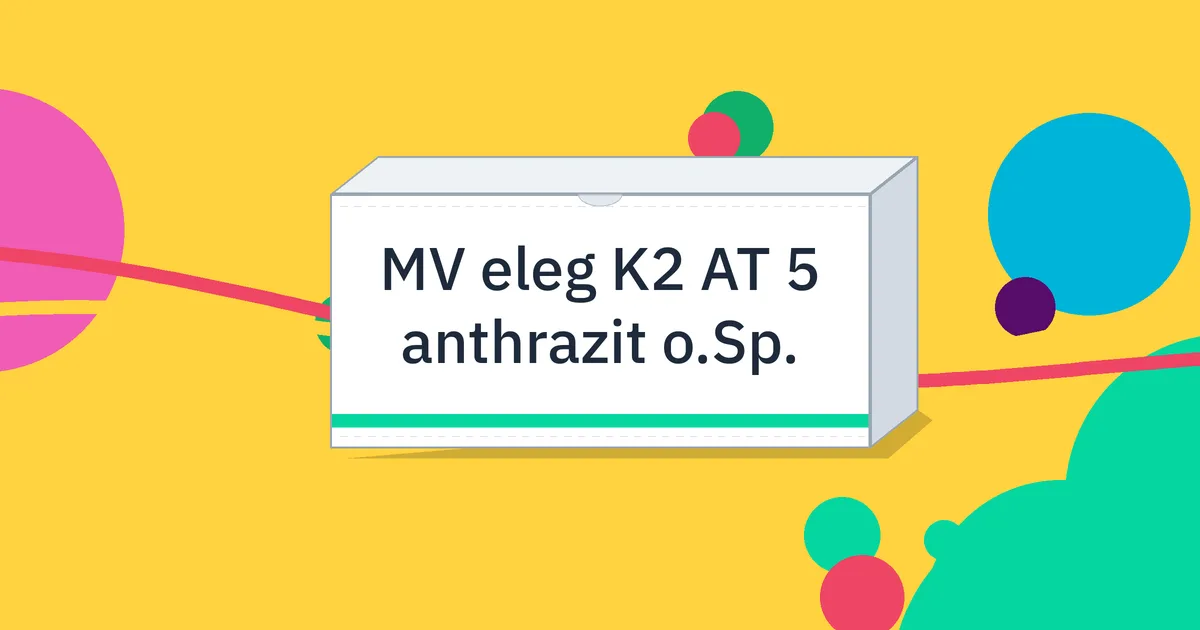Symbolbild: Packung mit der Aufschrift MV eleg K2 AT 5 anthrazit o.Sp. (PZN 00642750) – Verfügbarkeit und Bezug in Apotheken in Frankfurt am Main