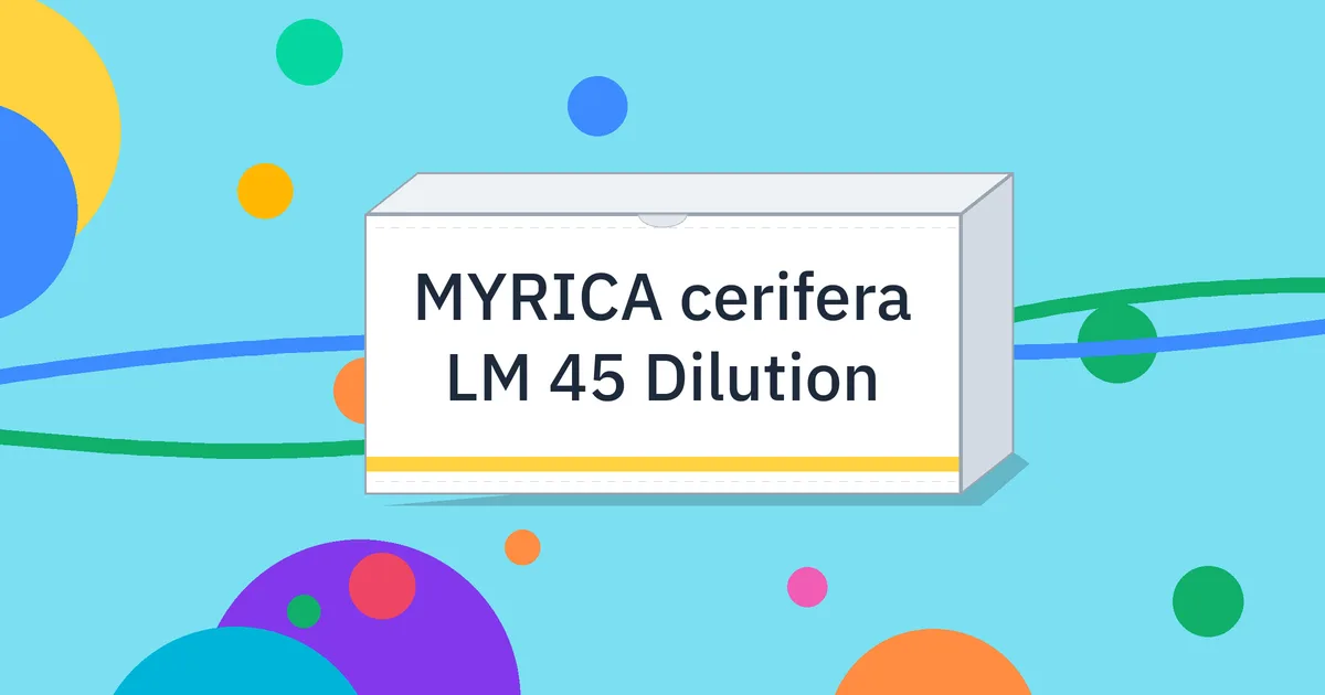 Symbolbild: Packung mit der Aufschrift MYRICA cerifera LM 45 Dilution (PZN 12957364) – Verfügbarkeit und Bezug in Apotheken in Frankfurt am Main