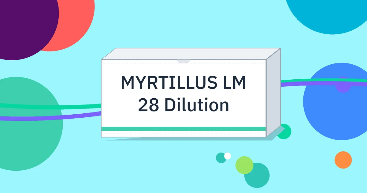 Symbolbild: Packung mit der Aufschrift MYRTILLUS LM 28 Dilution (PZN 13613690) – Verfügbarkeit und Bezug in Apotheken in Frankfurt am Main