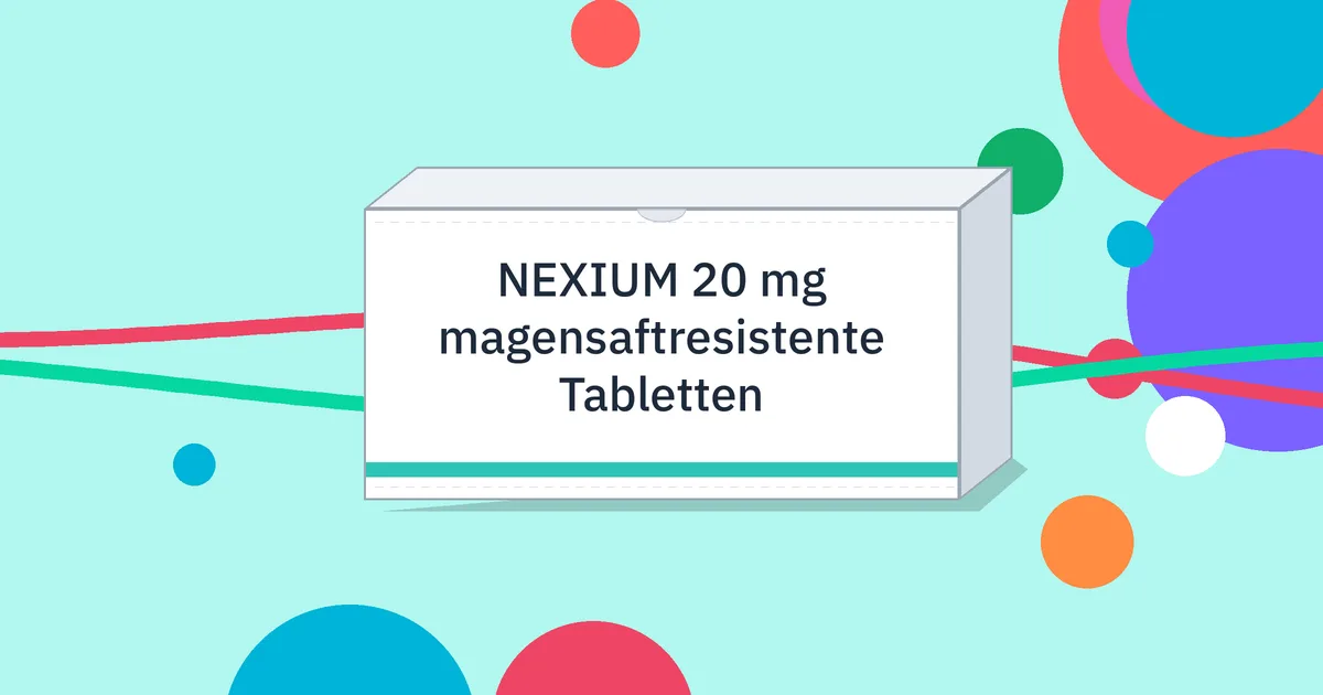 Symbolbild: Packung mit der Aufschrift NEXIUM 20 mg magensaftresistente Tabletten (PZN 01949410) – Verfügbarkeit und Bezug in Apotheken in Frankfurt am Main