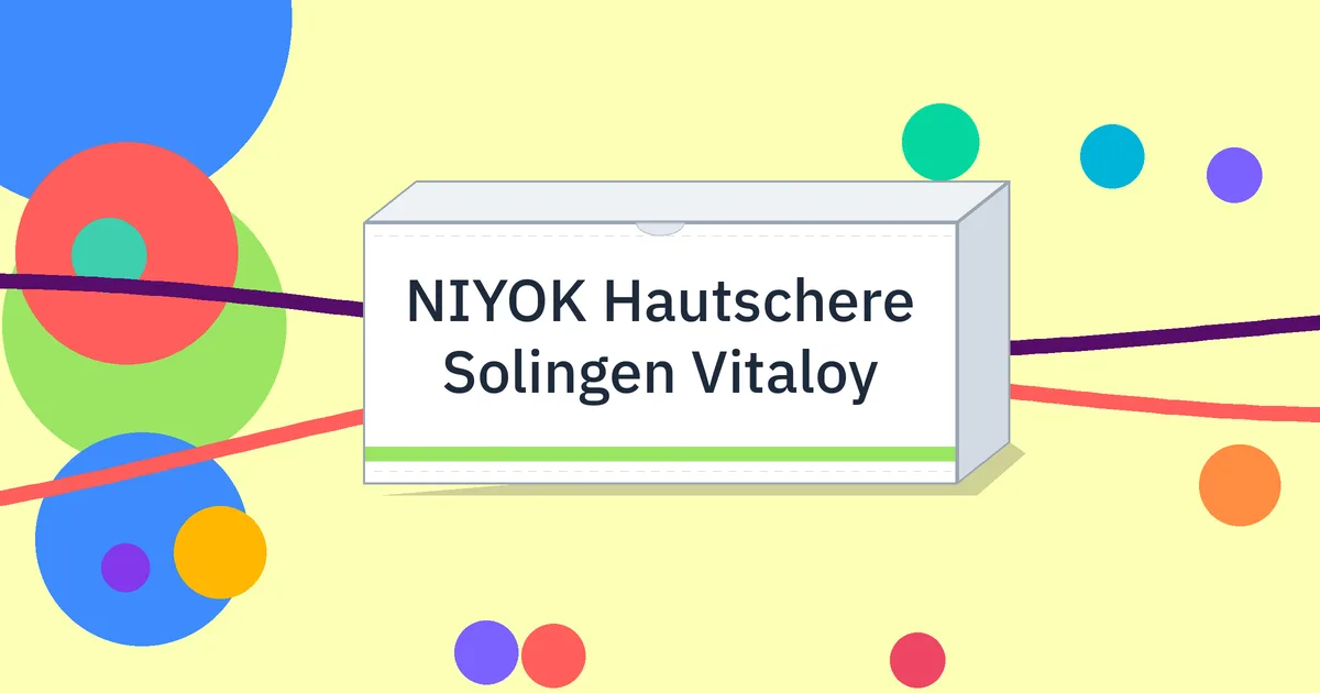 Symbolbild: Packung mit der Aufschrift NIYOK Hautschere Solingen Vitaloy (PZN 19548083) – Verfügbarkeit und Bezug in Apotheken in Frankfurt am Main
