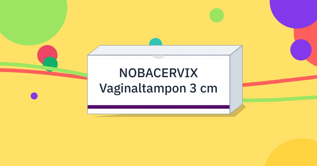 Symbolbild: Packung mit der Aufschrift NOBACERVIX Vaginaltampon 3 cm (PZN 16027691) – Verfügbarkeit und Bezug in Apotheken in Frankfurt am Main