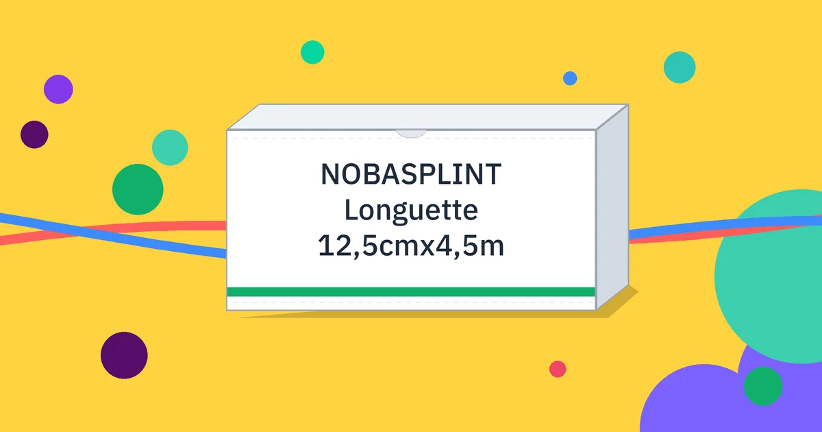 Symbolbild: Packung mit der Aufschrift NOBASPLINT Longuette 12,5cmx4,5m (PZN 03067938) – Verfügbarkeit und Bezug in Apotheken in Frankfurt am Main