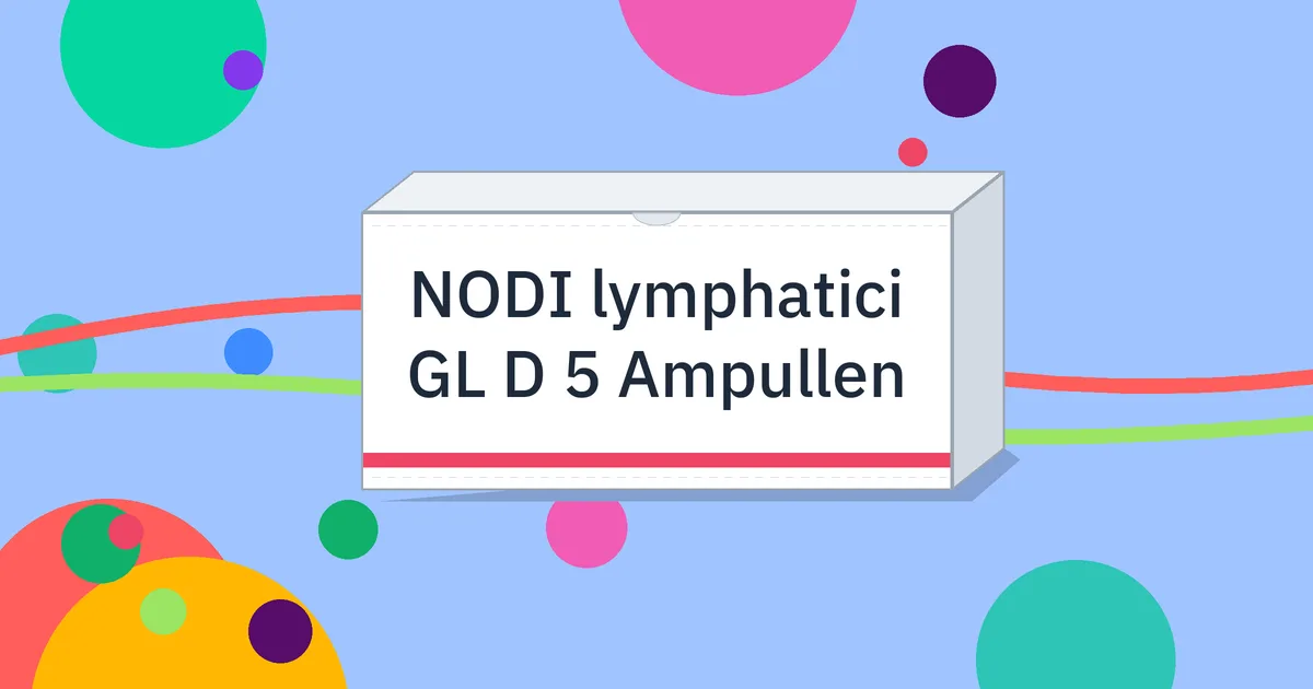 Symbolbild: Packung mit der Aufschrift NODI lymphatici GL D 5 Ampullen (PZN 03355442) – Verfügbarkeit und Bezug in Apotheken in Frankfurt am Main