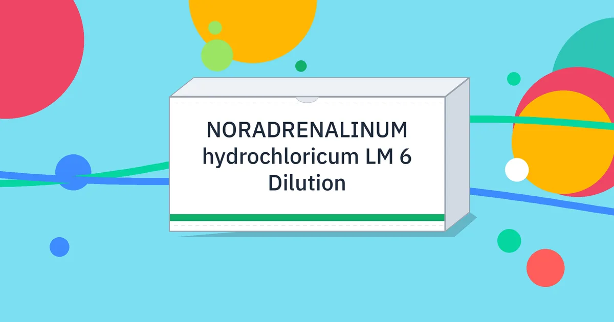 Symbolbild: Packung mit der Aufschrift NORADRENALINUM hydrochloricum LM 6 Dilution (PZN 13619971) – Verfügbarkeit und Bezug in Apotheken in Frankfurt am Main