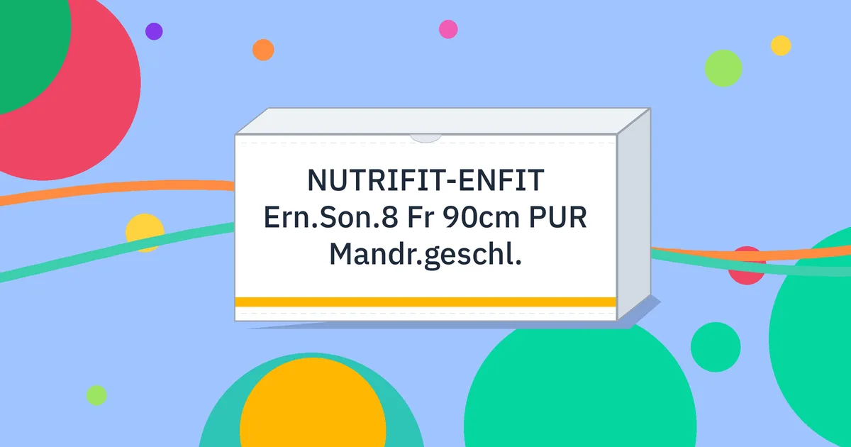 Symbolbild: Packung mit der Aufschrift NUTRIFIT-ENFIT Ern.Son.8 Fr 90cm PUR Mandr.geschl. (PZN 14173968) – Verfügbarkeit und Bezug in Apotheken in Frankfurt am Main