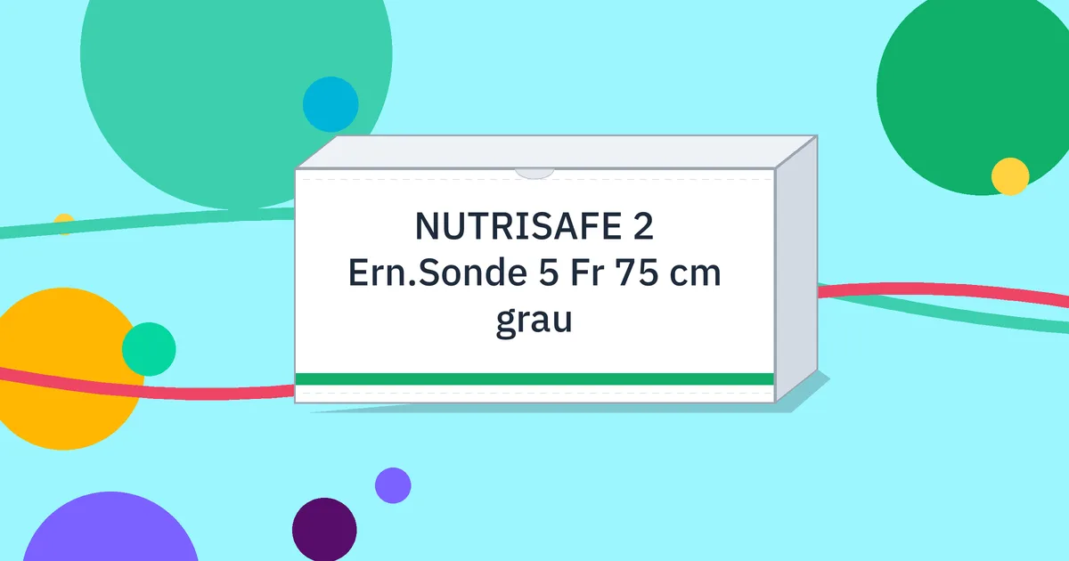 Symbolbild: Packung mit der Aufschrift NUTRISAFE 2 Ern.Sonde 5 Fr 75 cm grau (PZN 20066254) – Verfügbarkeit und Bezug in Apotheken in Frankfurt am Main
