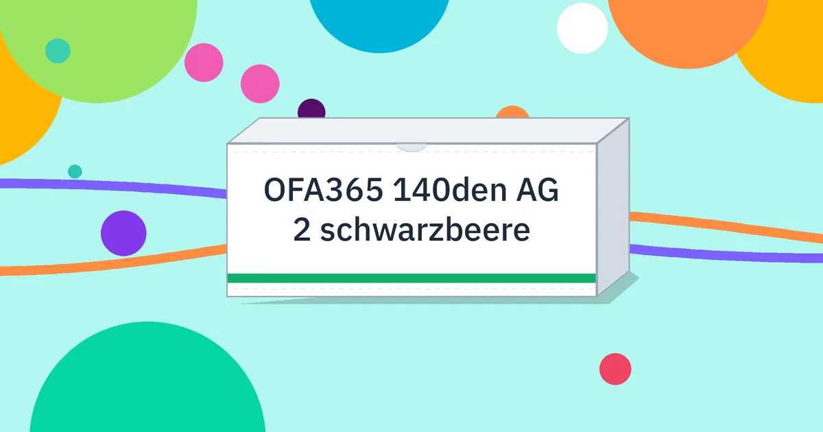 Symbolbild: Packung mit der Aufschrift OFA365 140den AG 2 schwarzbeere (PZN 16722942) – Verfügbarkeit und Bezug in Apotheken in Frankfurt am Main