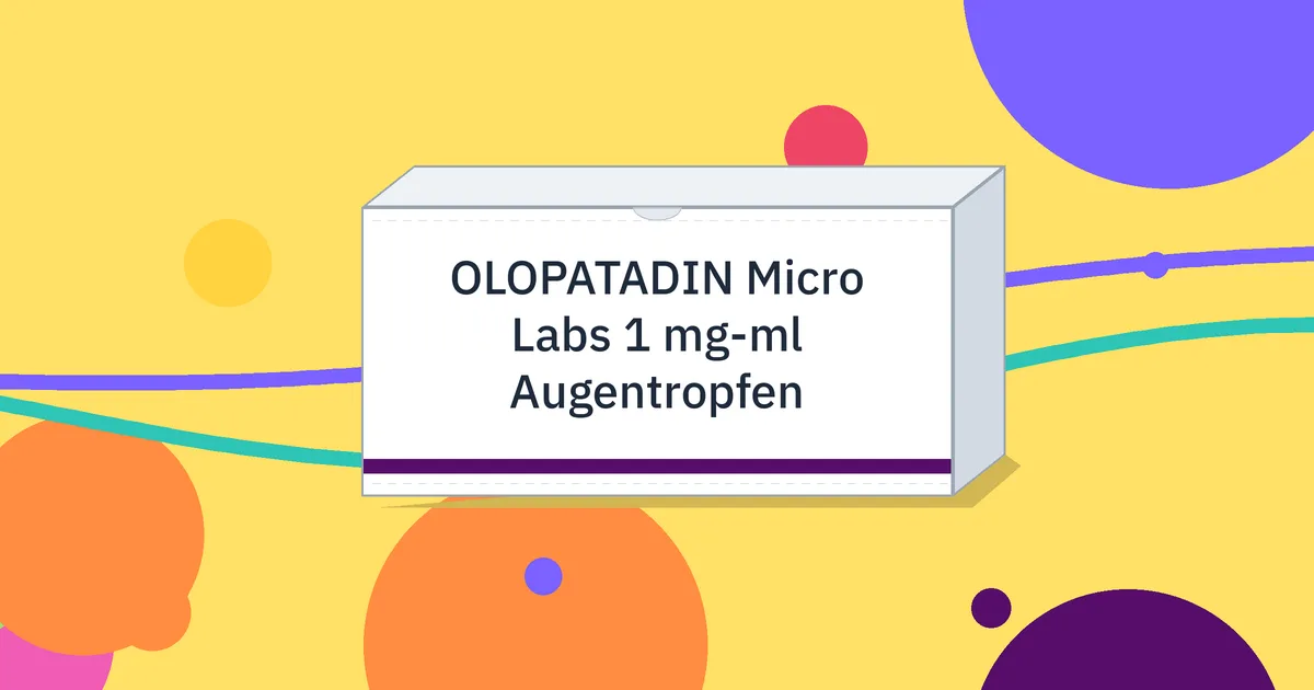 Symbolbild: Packung mit der Aufschrift OLOPATADIN Micro Labs 1 mg-ml Augentropfen (PZN 15317429) – Verfügbarkeit und Bezug in Apotheken in Frankfurt am Main