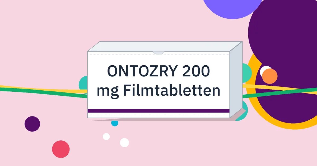 Symbolbild: Packung mit der Aufschrift ONTOZRY 200 mg Filmtabletten (PZN 18806293) – Verfügbarkeit und Bezug in Apotheken in Frankfurt am Main