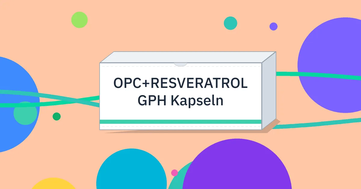 Symbolbild: Packung mit der Aufschrift OPC+RESVERATROL GPH Kapseln (PZN 07011544) – Verfügbarkeit und Bezug in Apotheken in Frankfurt am Main