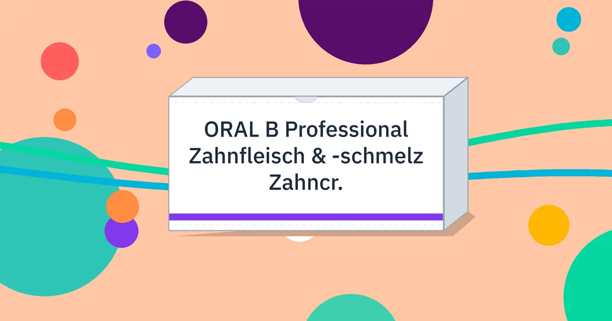 Symbolbild: Packung mit der Aufschrift ORAL B Professional Zahnfleisch & -schmelz Zahncr. (PZN 14289139) – Verfügbarkeit und Bezug in Apotheken in Frankfurt am Main