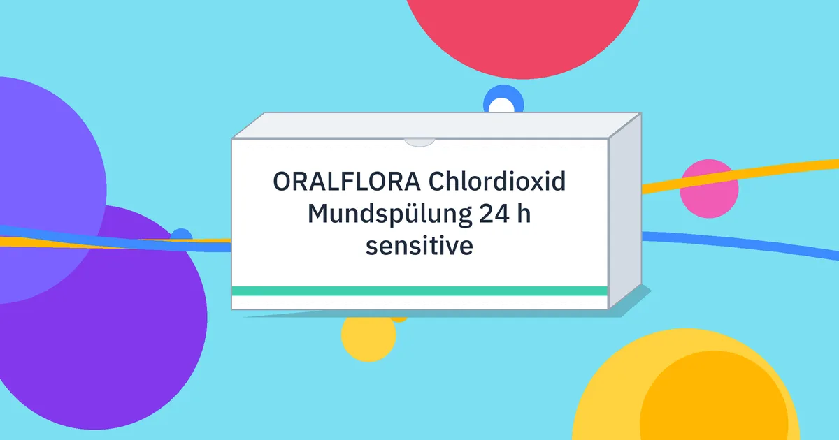 Symbolbild: Packung mit der Aufschrift ORALFLORA Chlordioxid Mundspülung 24 h sensitive (PZN 17240228) – Verfügbarkeit und Bezug in Apotheken in Frankfurt am Main