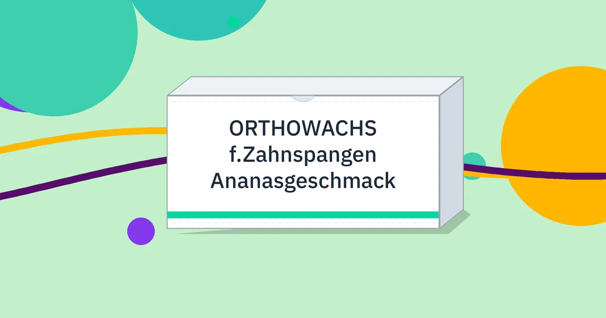 Symbolbild: Packung mit der Aufschrift ORTHOWACHS f.Zahnspangen Ananasgeschmack (PZN 15200199) – Verfügbarkeit und Bezug in Apotheken in Frankfurt am Main
