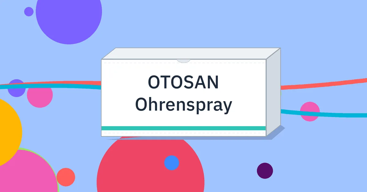 Symbolbild: Packung mit der Aufschrift OTOSAN Ohrenspray (PZN 10836030) – Verfügbarkeit und Bezug in Apotheken in Frankfurt am Main