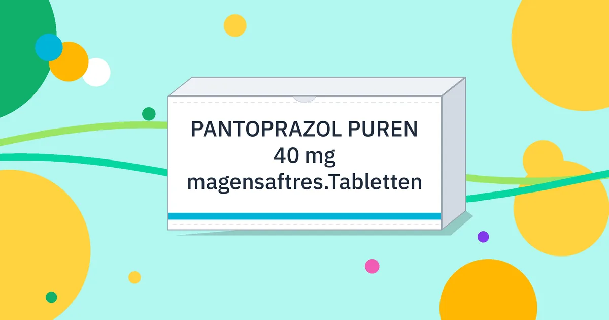 Symbolbild: Packung mit der Aufschrift PANTOPRAZOL PUREN 40 mg magensaftres.Tabletten (PZN 11357219) – Verfügbarkeit und Bezug in Apotheken in Frankfurt am Main