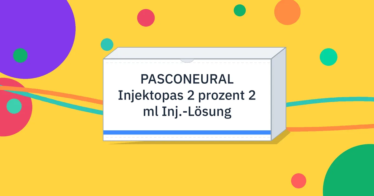 Symbolbild: Packung mit der Aufschrift PASCONEURAL Injektopas 2 prozent 2 ml Inj.-Lösung (PZN 11170018) – Verfügbarkeit und Bezug in Apotheken in Frankfurt am Main