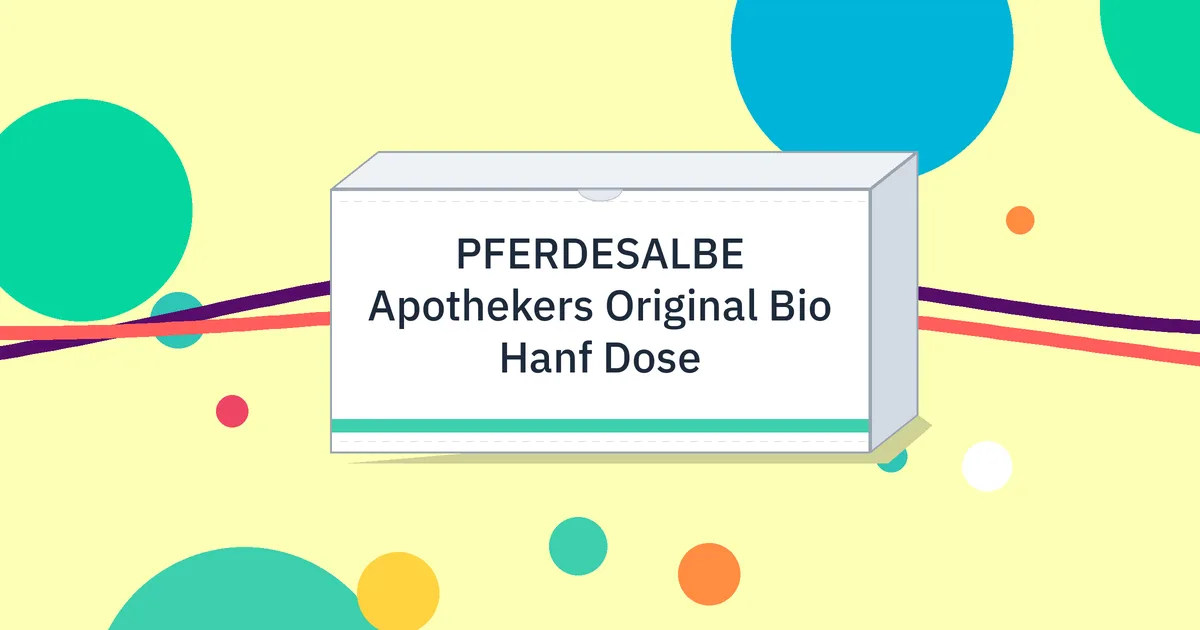 Symbolbild: Packung mit der Aufschrift PFERDESALBE Apothekers Original Bio Hanf Dose (PZN 16812958) – Verfügbarkeit und Bezug in Apotheken in Frankfurt am Main