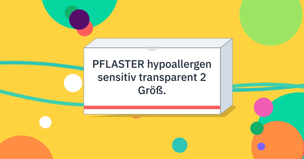 Symbolbild: Packung mit der Aufschrift PFLASTER hypoallergen sensitiv transparent 2 Größ. (PZN 11025523) – Verfügbarkeit und Bezug in Apotheken in Frankfurt am Main