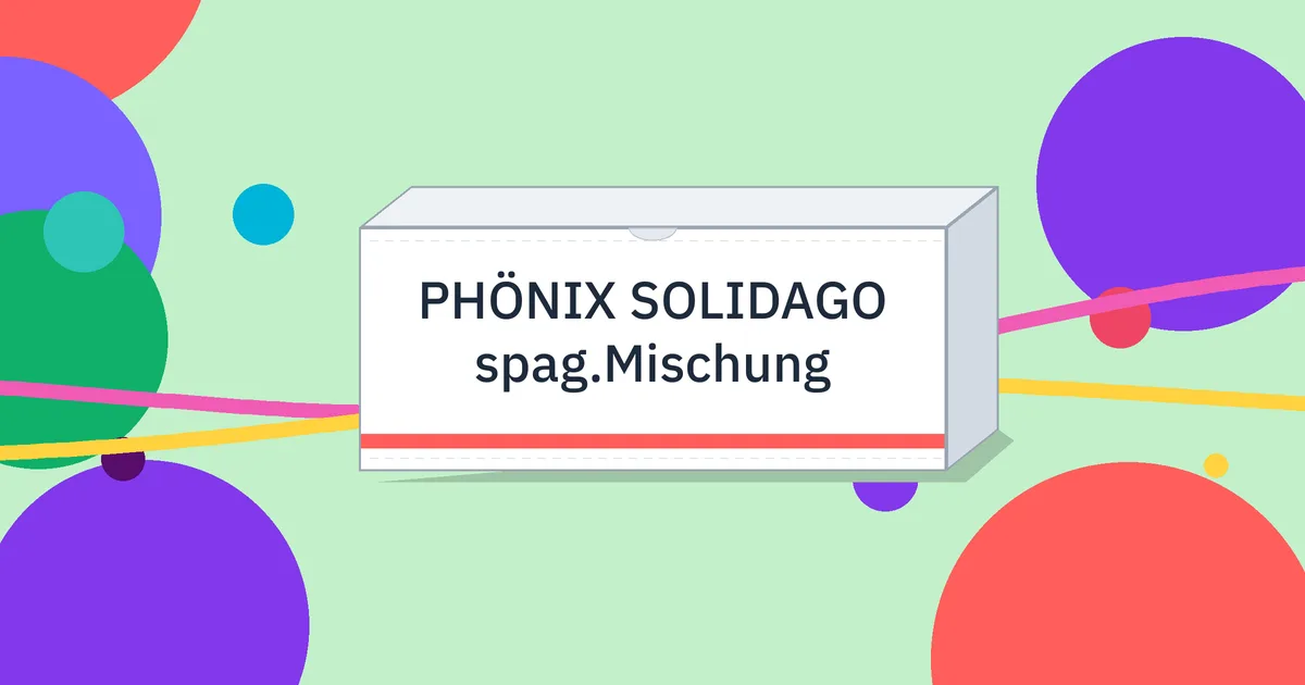 Symbolbild: Packung mit der Aufschrift PHÖNIX SOLIDAGO spag.Mischung (PZN 04223731) – Verfügbarkeit und Bezug in Apotheken in Frankfurt am Main