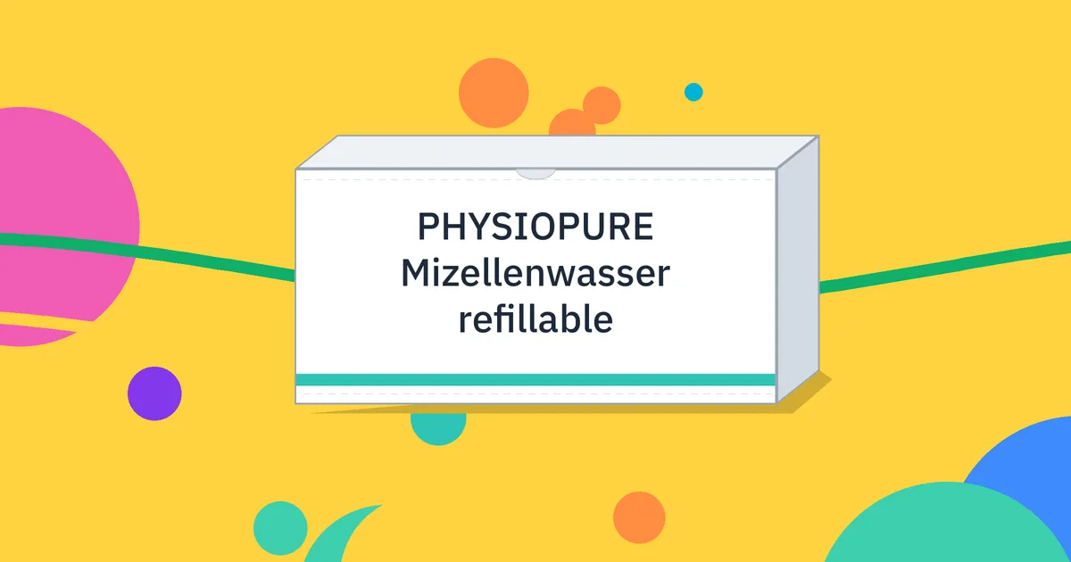 Symbolbild: Packung mit der Aufschrift PHYSIOPURE Mizellenwasser refillable (PZN 20787657) – Verfügbarkeit und Bezug in Apotheken in Frankfurt am Main