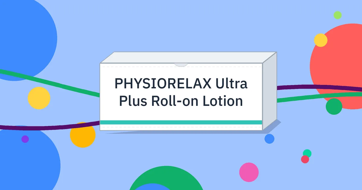 Symbolbild: Packung mit der Aufschrift PHYSIORELAX Ultra Plus Roll-on Lotion (PZN 19446299) – Verfügbarkeit und Bezug in Apotheken in Frankfurt am Main