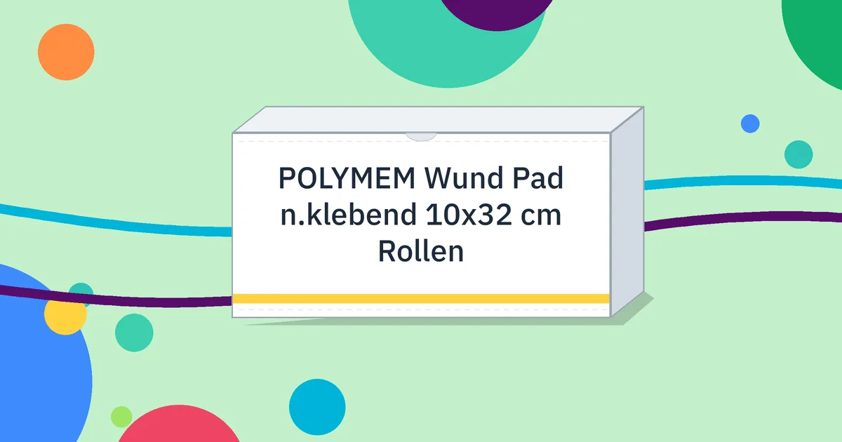Symbolbild: Packung mit der Aufschrift POLYMEM Wund Pad n.klebend 10x32 cm Rollen (PZN 00960177) – Verfügbarkeit und Bezug in Apotheken in Frankfurt am Main