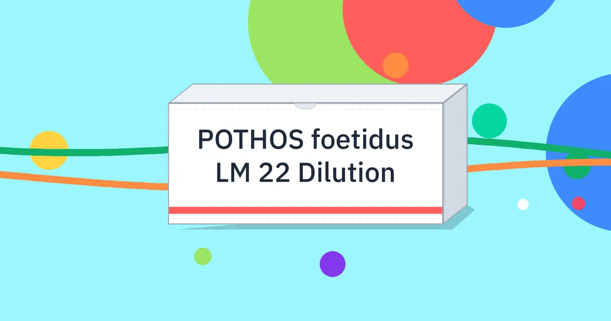 Symbolbild: Packung mit der Aufschrift POTHOS foetidus LM 22 Dilution (PZN 13666232) – Verfügbarkeit und Bezug in Apotheken in Frankfurt am Main