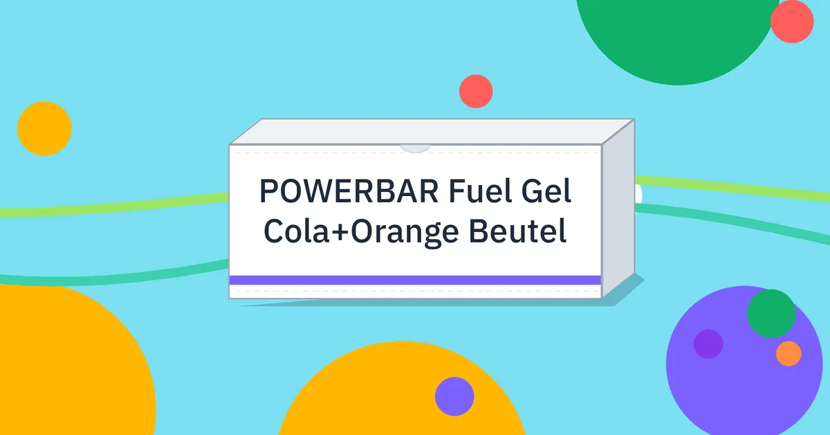 Symbolbild: Packung mit der Aufschrift POWERBAR Fuel Gel Cola+Orange Beutel (PZN 20304363) – Verfügbarkeit und Bezug in Apotheken in Frankfurt am Main