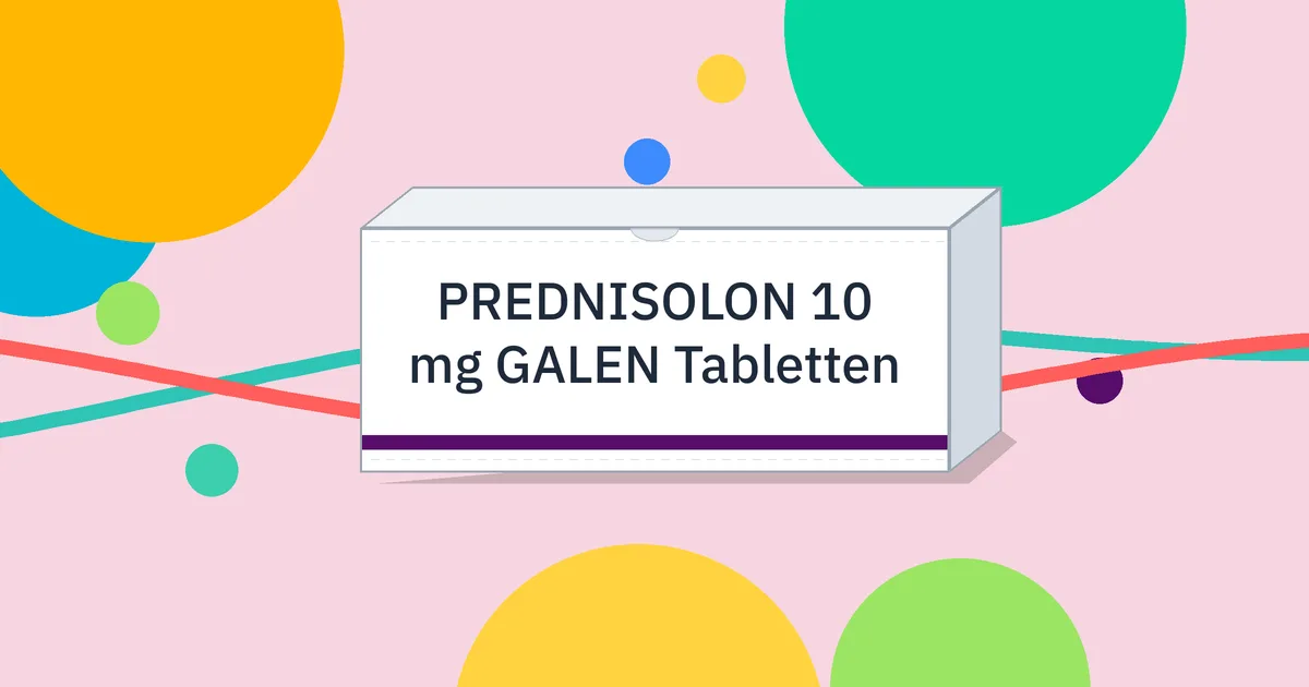 Symbolbild: Packung mit der Aufschrift PREDNISOLON 10 mg GALEN Tabletten (PZN 05004818) – Verfügbarkeit und Bezug in Apotheken in Frankfurt am Main