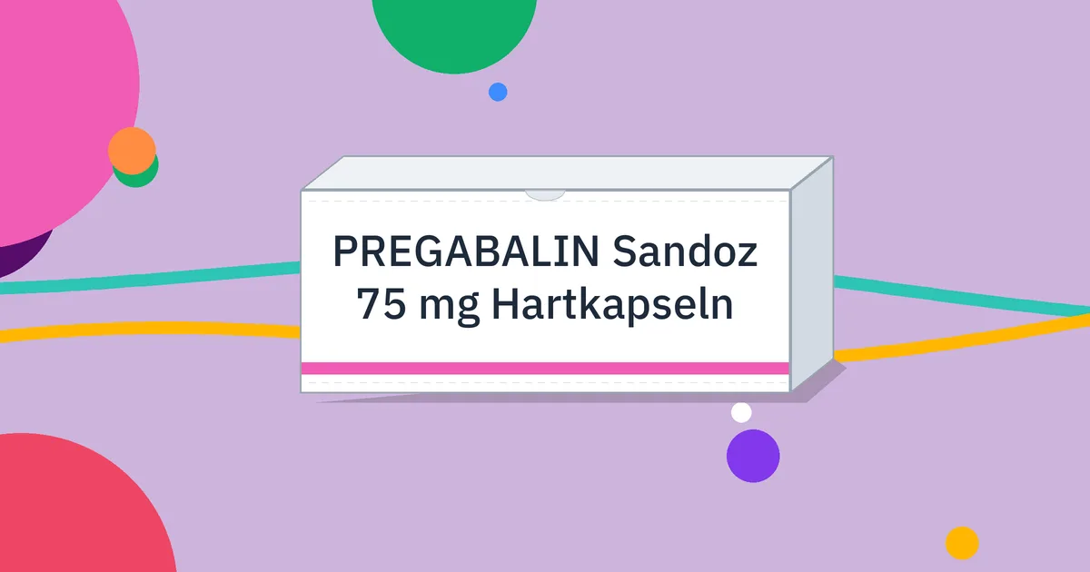 Symbolbild: Packung mit der Aufschrift PREGABALIN Sandoz 75 mg Hartkapseln (PZN 16887057) – Verfügbarkeit und Bezug in Apotheken in Frankfurt am Main