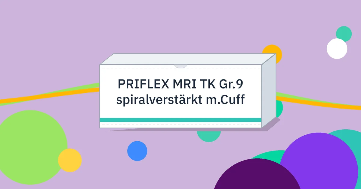 Symbolbild: Packung mit der Aufschrift PRIFLEX MRI TK Gr.9 spiralverstärkt m.Cuff (PZN 11091508) – Verfügbarkeit und Bezug in Apotheken in Frankfurt am Main