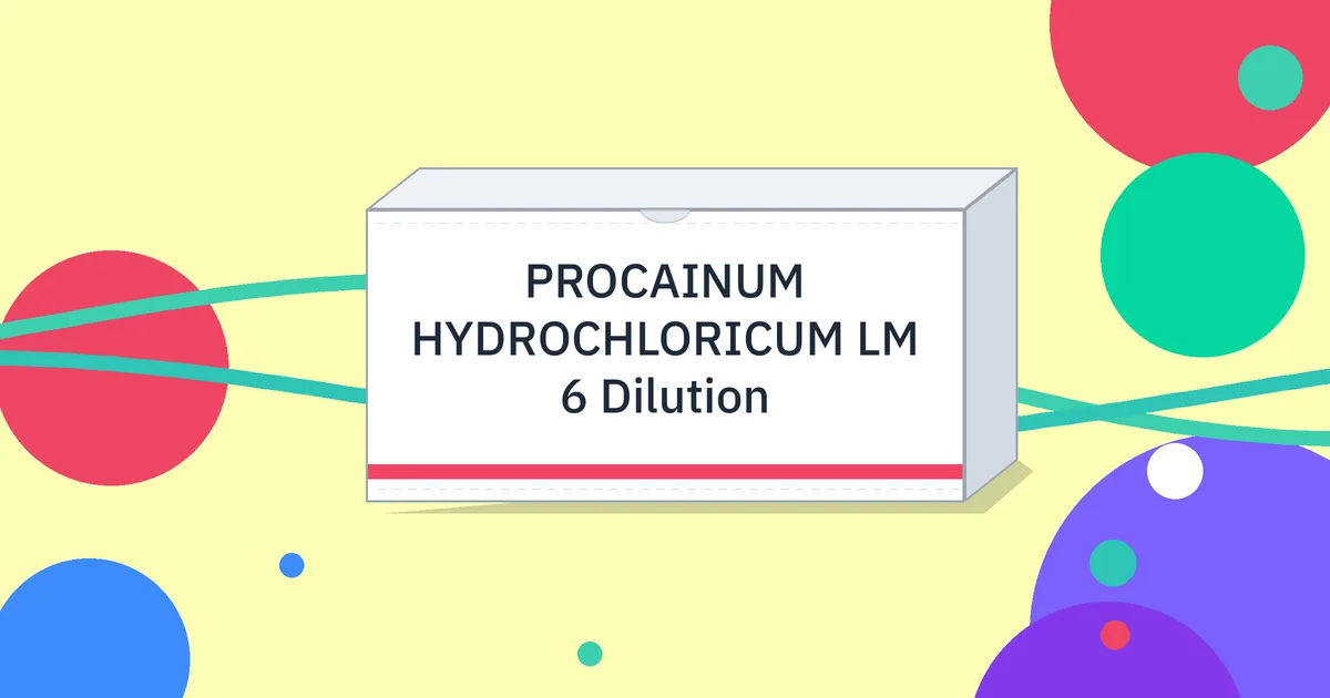Symbolbild: Packung mit der Aufschrift PROCAINUM HYDROCHLORICUM LM 6 Dilution (PZN 13668343) – Verfügbarkeit und Bezug in Apotheken in Frankfurt am Main