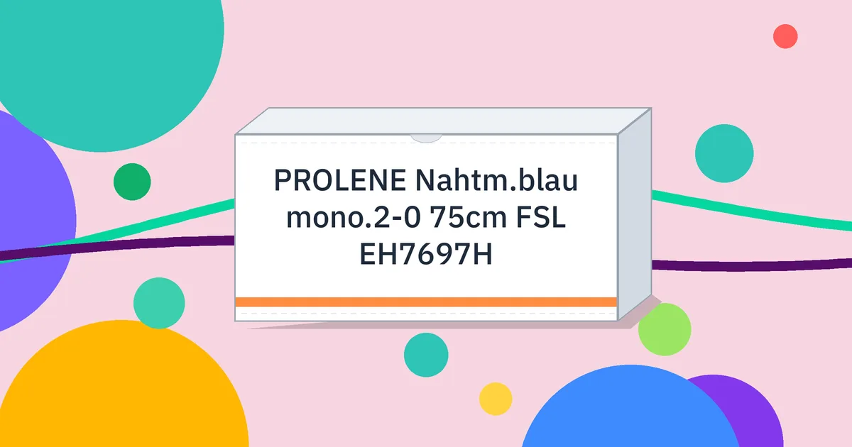 Symbolbild: Packung mit der Aufschrift PROLENE Nahtm.blau mono.2-0 75cm FSL EH7697H (PZN 16147490) – Verfügbarkeit und Bezug in Apotheken in Frankfurt am Main