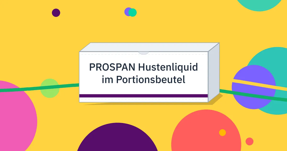 Symbolbild: Packung mit der Aufschrift PROSPAN Hustenliquid im Portionsbeutel (PZN 03330867) – Verfügbarkeit und Bezug in Apotheken in Frankfurt am Main