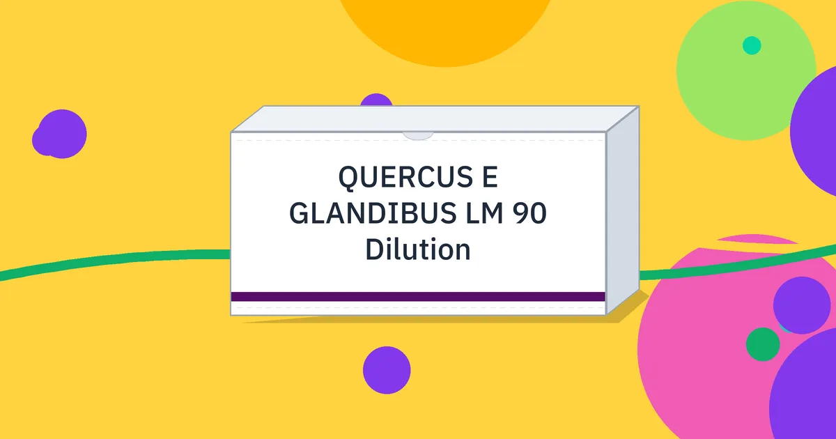 Symbolbild: Packung mit der Aufschrift QUERCUS E GLANDIBUS LM 90 Dilution (PZN 13674875) – Verfügbarkeit und Bezug in Apotheken in Frankfurt am Main