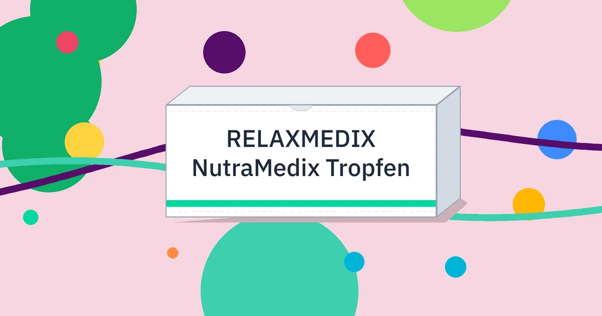 Symbolbild: Packung mit der Aufschrift RELAXMEDIX NutraMedix Tropfen (PZN 17186351) – Verfügbarkeit und Bezug in Apotheken in Frankfurt am Main