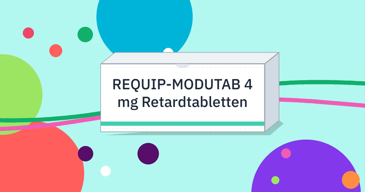 Symbolbild: Packung mit der Aufschrift REQUIP-MODUTAB 4 mg Retardtabletten (PZN 08875608) – Verfügbarkeit und Bezug in Apotheken in Frankfurt am Main