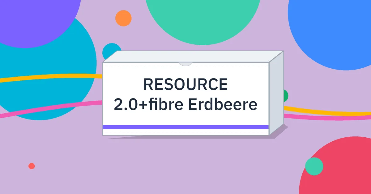 Symbolbild: Packung mit der Aufschrift RESOURCE 2.0+fibre Erdbeere (PZN 12737728) – Verfügbarkeit und Bezug in Apotheken in Frankfurt am Main