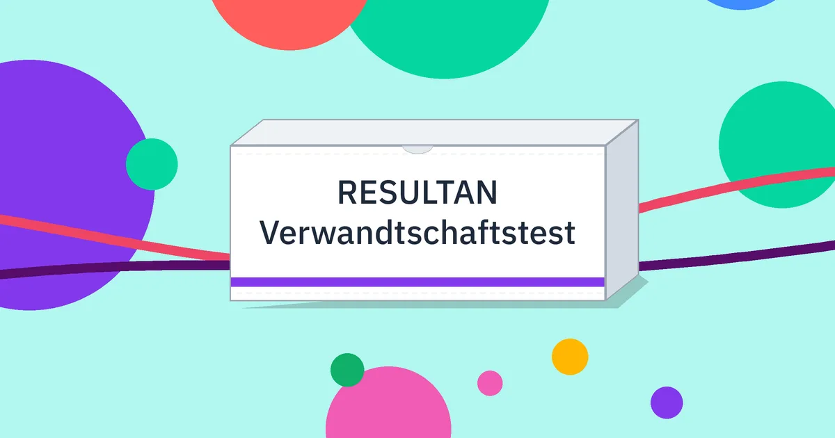 Symbolbild: Packung mit der Aufschrift RESULTAN Verwandtschaftstest (PZN 01174245) – Verfügbarkeit und Bezug in Apotheken in Frankfurt am Main