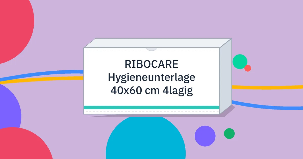 Symbolbild: Packung mit der Aufschrift RIBOCARE Hygieneunterlage 40x60 cm 4lagig (PZN 13587633) – Verfügbarkeit und Bezug in Apotheken in Frankfurt am Main
