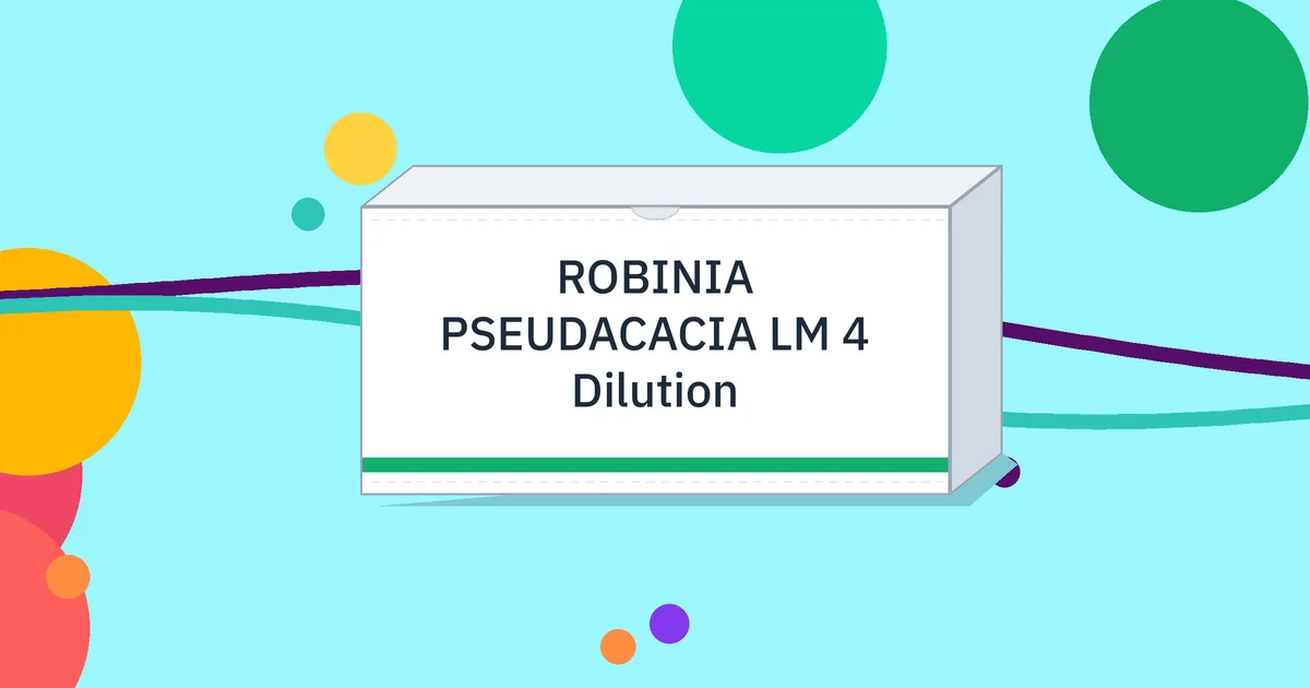 Symbolbild: Packung mit der Aufschrift ROBINIA PSEUDACACIA LM 4 Dilution (PZN 13054799) – Verfügbarkeit und Bezug in Apotheken in Frankfurt am Main