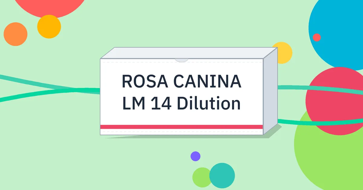 Symbolbild: Packung mit der Aufschrift ROSA CANINA LM 14 Dilution (PZN 13055385) – Verfügbarkeit und Bezug in Apotheken in Frankfurt am Main