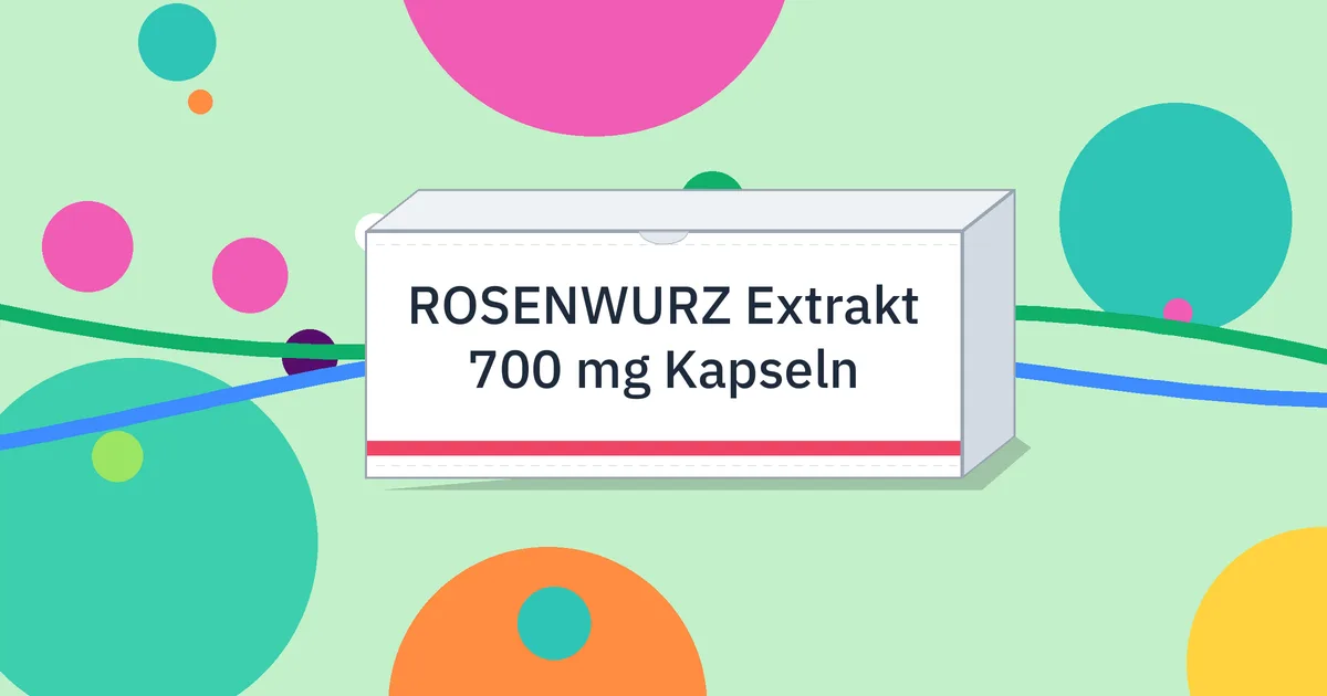Symbolbild: Packung mit der Aufschrift ROSENWURZ Extrakt 700 mg Kapseln (PZN 17426743) – Verfügbarkeit und Bezug in Apotheken in Frankfurt am Main