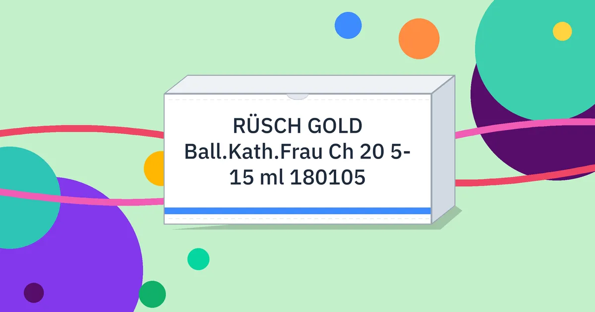 Symbolbild: Packung mit der Aufschrift RÜSCH GOLD Ball.Kath.Frau Ch 20 5-15 ml 180105 (PZN 03091397) – Verfügbarkeit und Bezug in Apotheken in Frankfurt am Main