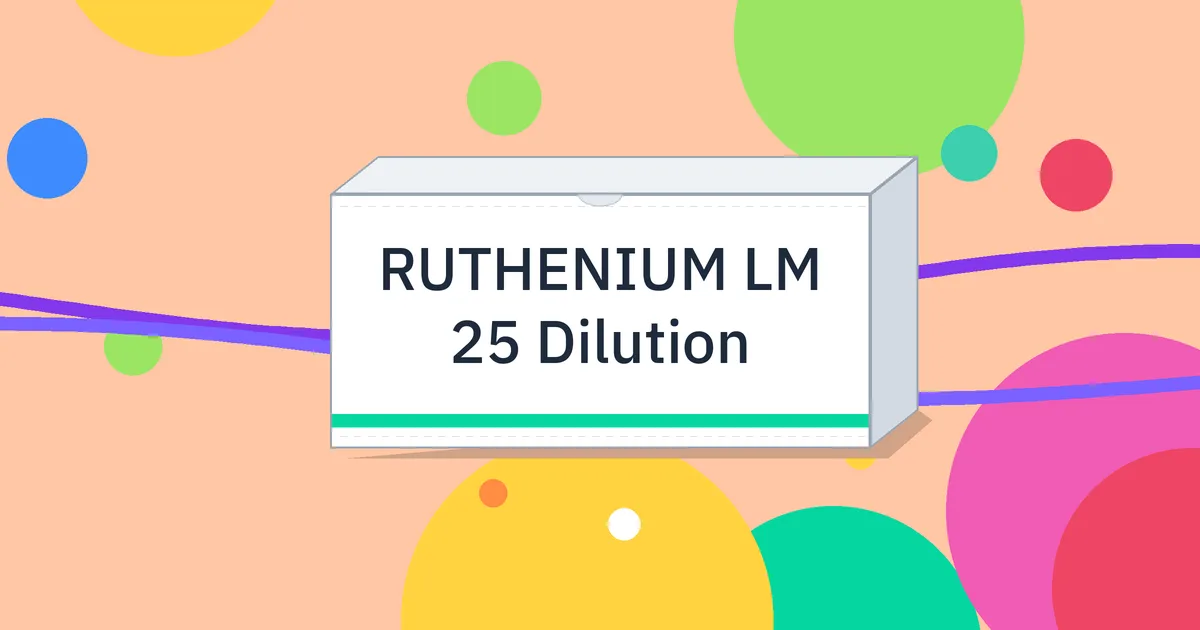 Symbolbild: Packung mit der Aufschrift RUTHENIUM LM 25 Dilution (PZN 13174322) – Verfügbarkeit und Bezug in Apotheken in Frankfurt am Main