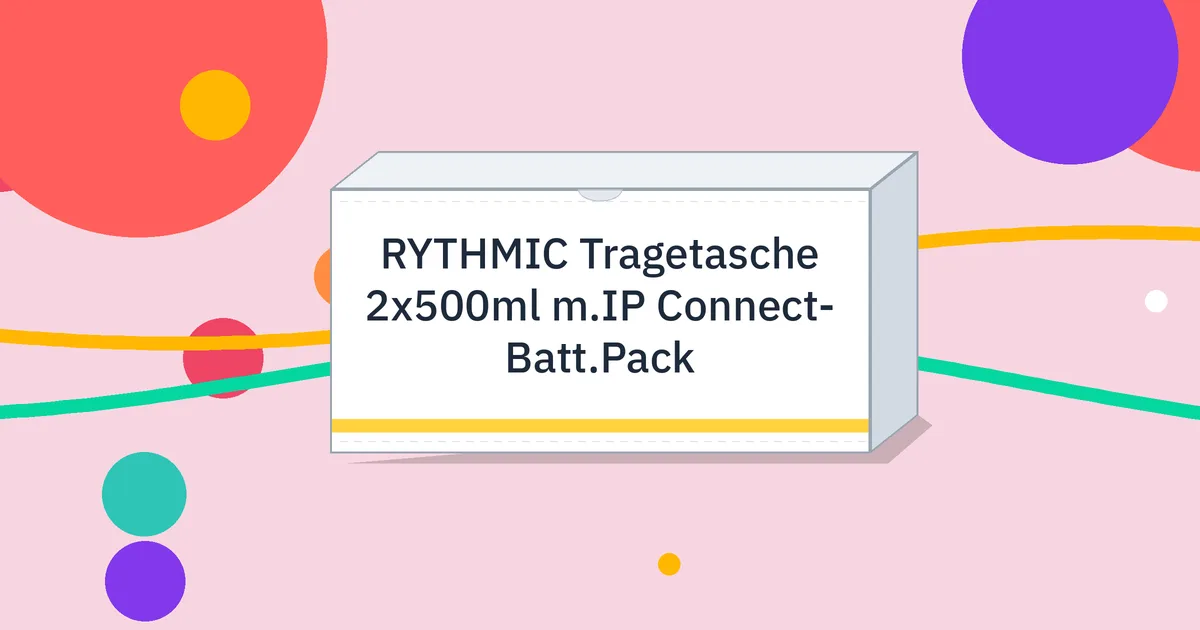 Symbolbild: Packung mit der Aufschrift RYTHMIC Tragetasche 2x500ml m.IP Connect-Batt.Pack (PZN 17865307) – Verfügbarkeit und Bezug in Apotheken in Frankfurt am Main