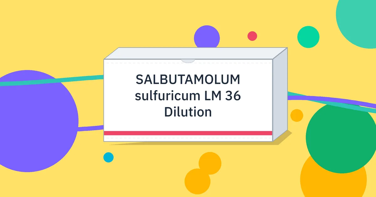 Symbolbild: Packung mit der Aufschrift SALBUTAMOLUM sulfuricum LM 36 Dilution (PZN 18272012) – Verfügbarkeit und Bezug in Apotheken in Frankfurt am Main
