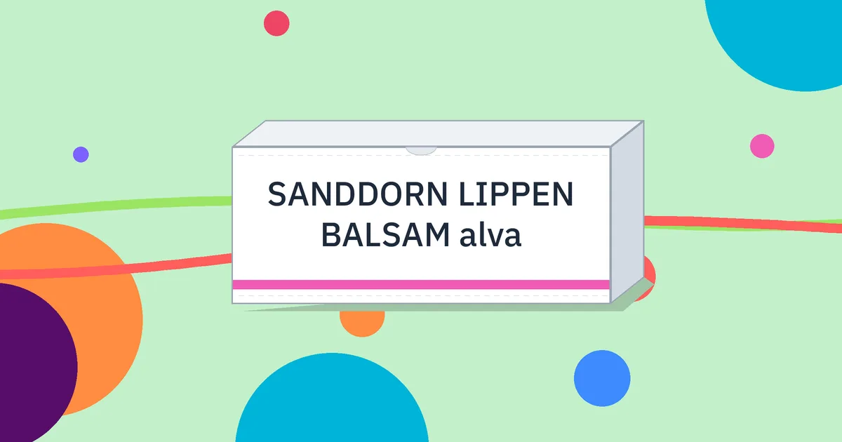 Symbolbild: Packung mit der Aufschrift SANDDORN LIPPEN BALSAM alva (PZN 05380384) – Verfügbarkeit und Bezug in Apotheken in Frankfurt am Main
